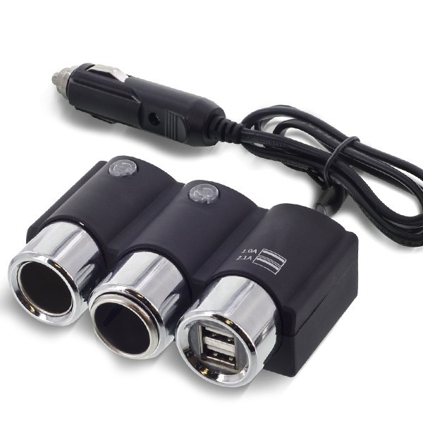 Tupakansytyttimen haaroitin & 3 x USB-laturi