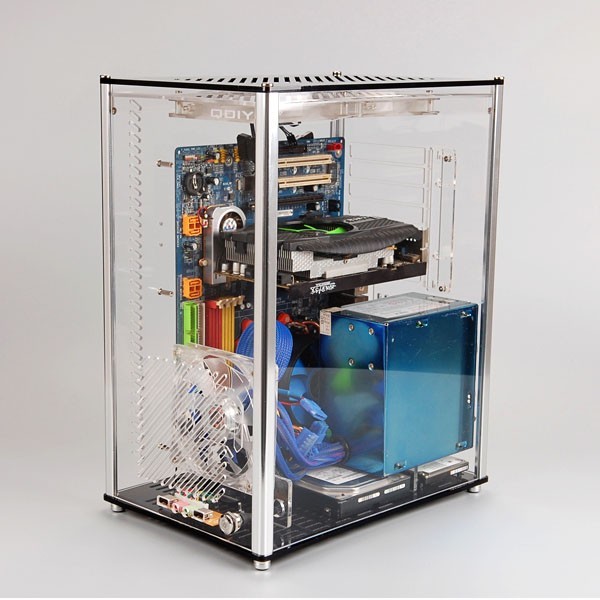 QDIY A009 ATX transparent datorchassi