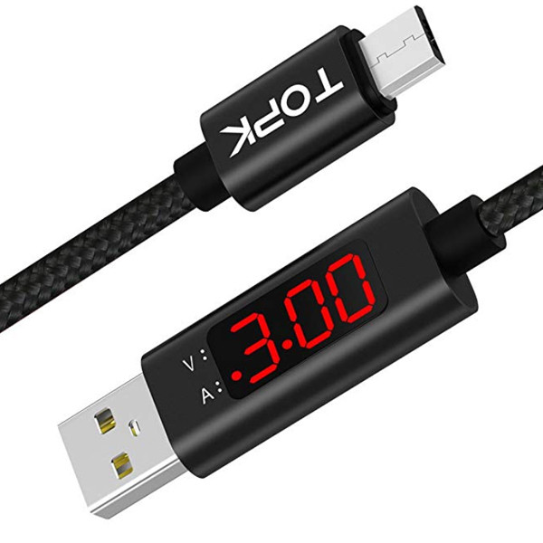 TOPK USB -kabel med volt & ampere -mätare