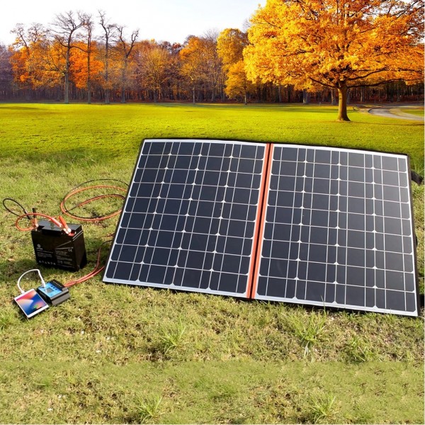 Portabel solpanel med laddare 100W